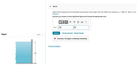 Solved Part Adetermine The Magnitude Of The Hydrostatic