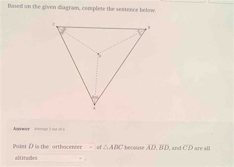 Solved Based On The Given Diagram Complete The Sentence Below Answer