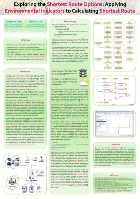 Poster Exploring The Shortest Route Options Applying Environmental
