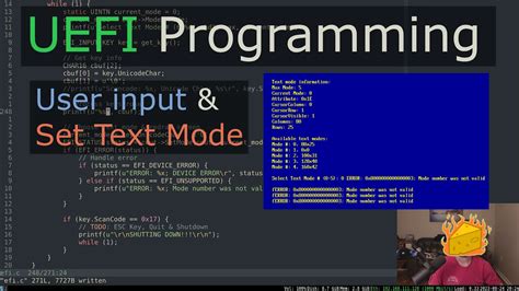 Get User Input Set Text Mode UEFI Dev In C YouTube