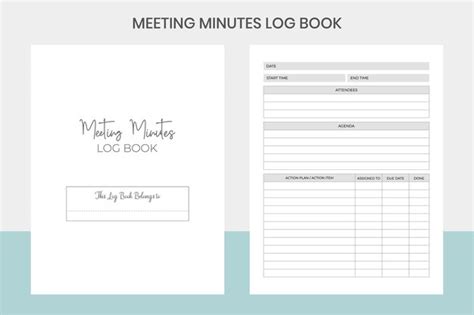 Premium Vector Meeting Minutes Log Book Kdp Interior