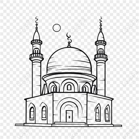 Gambar Masjid Islami Menggambar Sketsa Garis Besar Masjid Islami Vektor