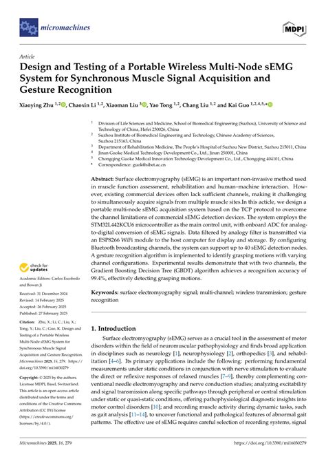Pdf Design And Testing Of A Portable Wireless Multi Node Semg System
