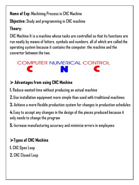 experiment about cnc machine pdf numerical control machines