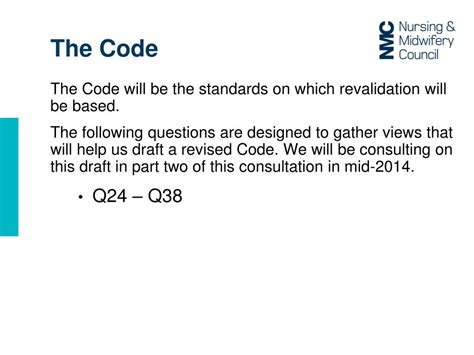 PPT NMC Revalidation And Code Review Employer Briefing PowerPoint Presentation ID
