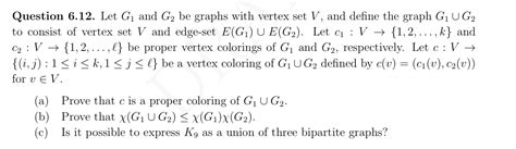 Solved Question 612 Let G1 And G2 Be Graphs With Vertex