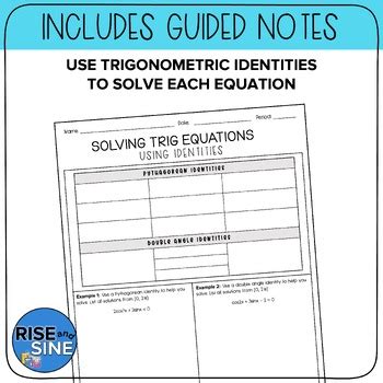 Solving Trigonometric Equations Using Trig Identities By Rise And Sine