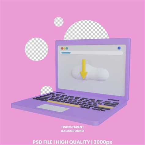 Premium Psd 3d Rendering Download Icon Object