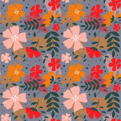 Premium Vector Floral Shape Seamless Pattern