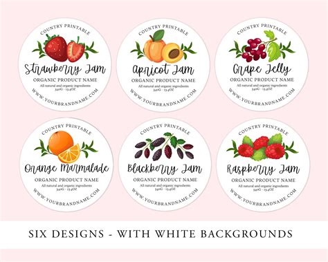 Editable Jam Labels Round Kraft Label Jam Label Printable Mason Jar
