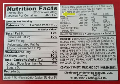 Cheez It Reduced Fat Nutrition Facts At Stephen Soule Blog