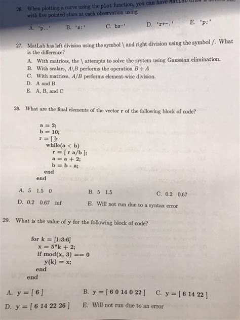 Solved Matlab Has Left Division The Symbol And Right