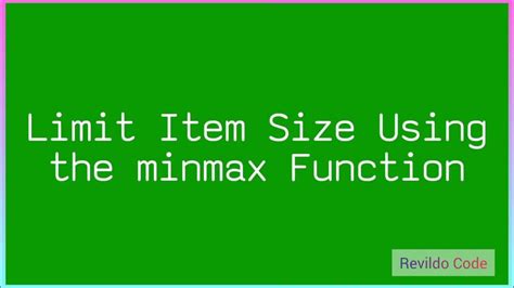 Limit Item Size Using The Minmax Function Css Full Course Css