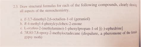 Draw Structural Formulas For Each Of The Chegg Com