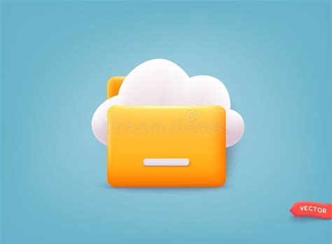 Cloud Storage Icon Digital File Organization Service Or App With Data Transfering Stock Vector