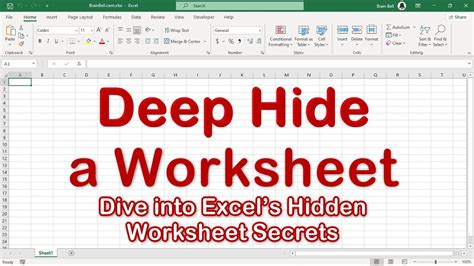 How To Very Deep Hide And Unhide A Worksheet In Excel Youtube