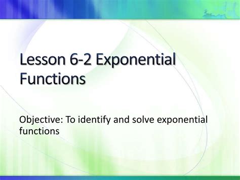 ppt lesson 6 2 exponential functions powerpoint presentation free