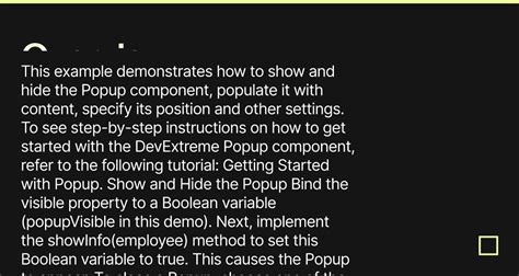 Overview Devextreme Popup Codesandbox