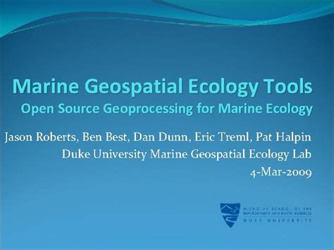 marine geospatial ecology tools open source geoprocessing for