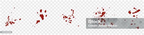 핏방울 스패터 세트 핏자국이 튄다 페인트 잉크 얼룩 질감 지저분한 빨간색 스플래시 컬렉션 투명한 배경에 그런지 스플랫 패턴