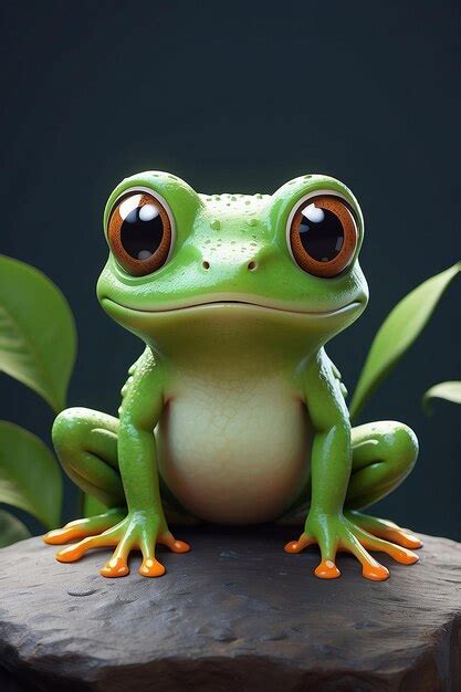Premium Photo Cute Frog Character Design Generative Ai
