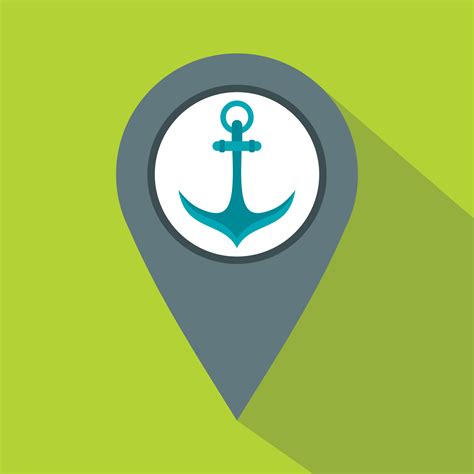 Gray Map Pointer With Anchor Symbol Icon 15091198 Vector Art At Vecteezy