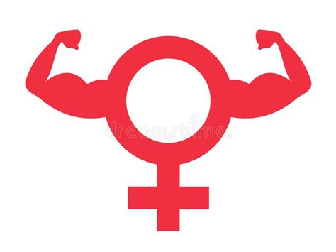 Woman Power Female Sex And Gender Symbol And Pictogram With Muscular Arm And Biceps Stock