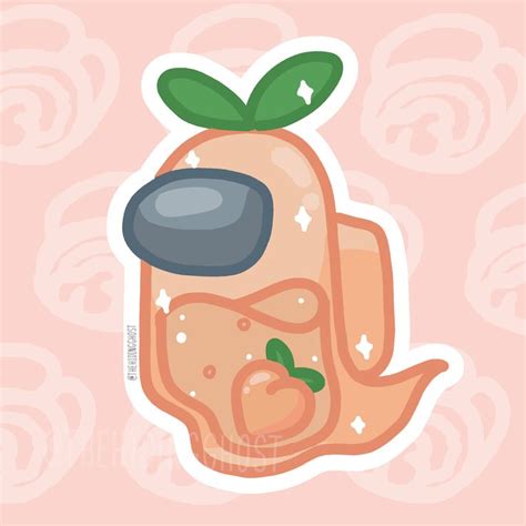 Among Us Peach Ghost Peach Enamel Pins
