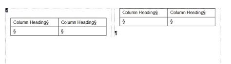 Two Table Columns On Same Page Adobe Community