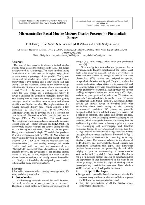 Pdf Microcontroller Based Moving Message Display Powered By