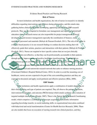 Evidence Based Practice Ebp And Nursing Research Paper