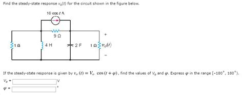 solved find the steady state response v o t for the circuit