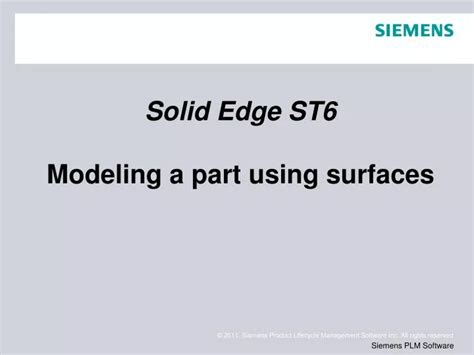 ppt solid edge st6 modeling a part using surfaces powerpoint