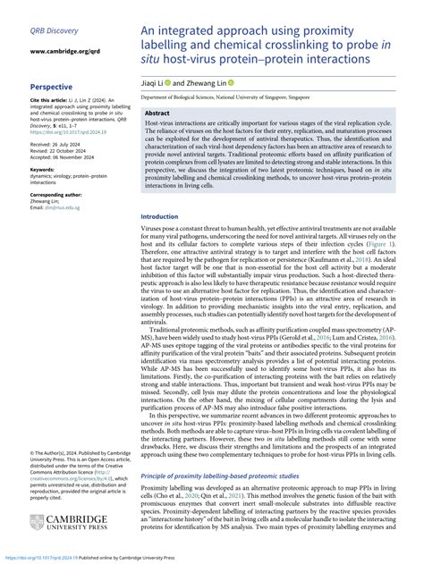 Pdf An Integrated Approach Using Proximity Labelling And Chemical