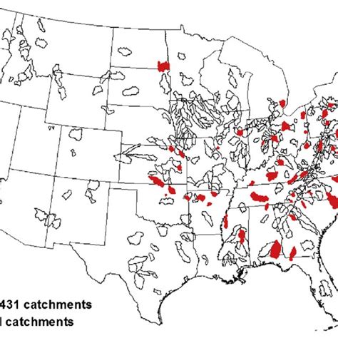 Map Of The Selected Catchments Download Scientific Diagram