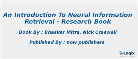 Top Books For An Introduction To Neural Information Retrieval S Logix