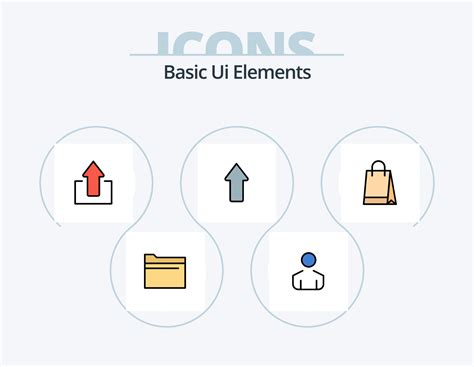 Basic Ui Elements Line Filled Icon Pack 5 Icon Design Down Report Folder Data File 19247286