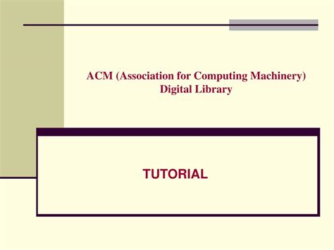 ppt acm association for computing machinery digital library