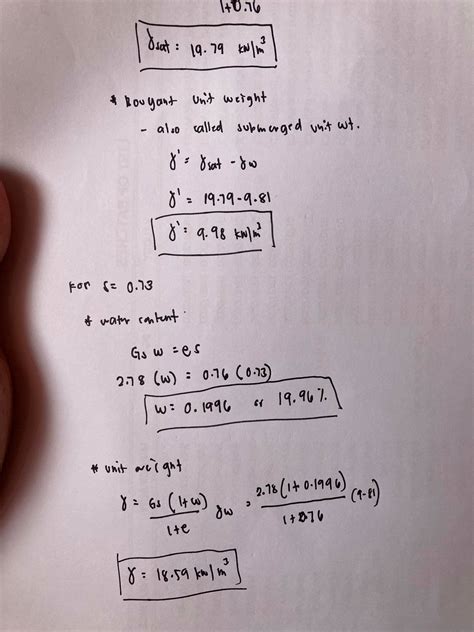 Solved Calculate The Dry Unit Weight The Saturated Unit Weight And The Course Hero