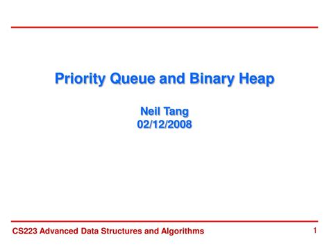 Ppt Advanced Data Structures Priority Queue And Binary Heap Overview Powerpoint Presentation