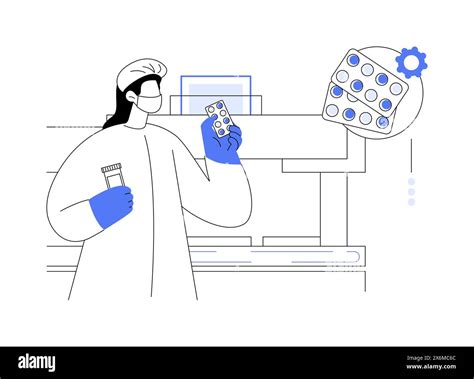 Drug Manufacturing Abstract Concept Vector Illustration Stock Vector