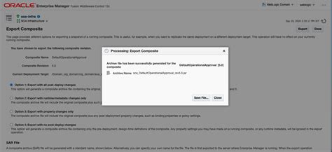 Oracle Soa Suite 12c Export A Composite From Enterprise Manager