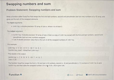 Solved Swapping Numbers And Sum Problem Statement Swapping