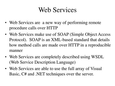 Ppt Visual Basicnet Aspnet Web Services February 25 2004 Powerpoint Presentation Id6025653