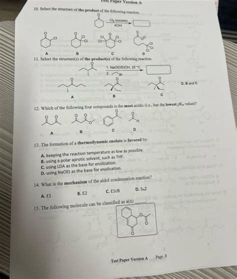Solved 10 Select The Structure Of The Product Of The Chegg Com