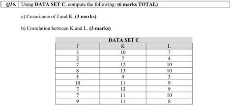 Solved 016 Using Data Set C Compute The Following 6