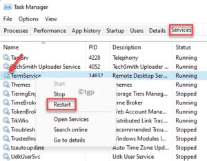 How To Restart RDP Service In Windows 11 10