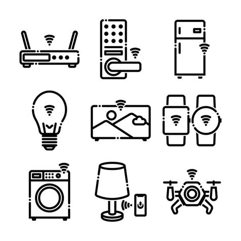 Smart Home Automation System Line Vector Elements Icons 30334529 Vector