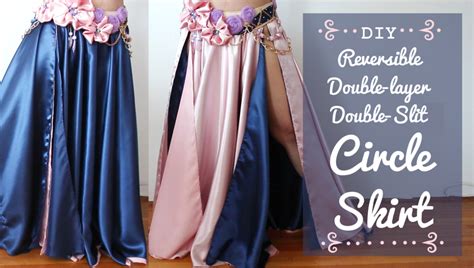 DIY Circle Skirt For Dancers Reversible Double Layer Double Slit SPARKLY BELLY