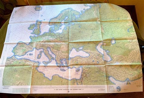 Vintage Usaf Global Navigation Chart Europe 4n 1958 3873703383